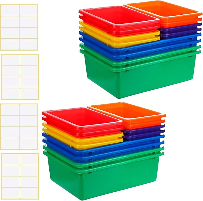 Amazon.com : Ctosree 24Pcs Plastic Cubby Bins Multi Purpose Storage ...