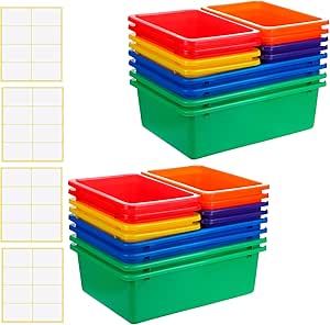 Amazon.com : Ctosree 24Pcs Plastic Cubby Bins Multi Purpose Storage ...