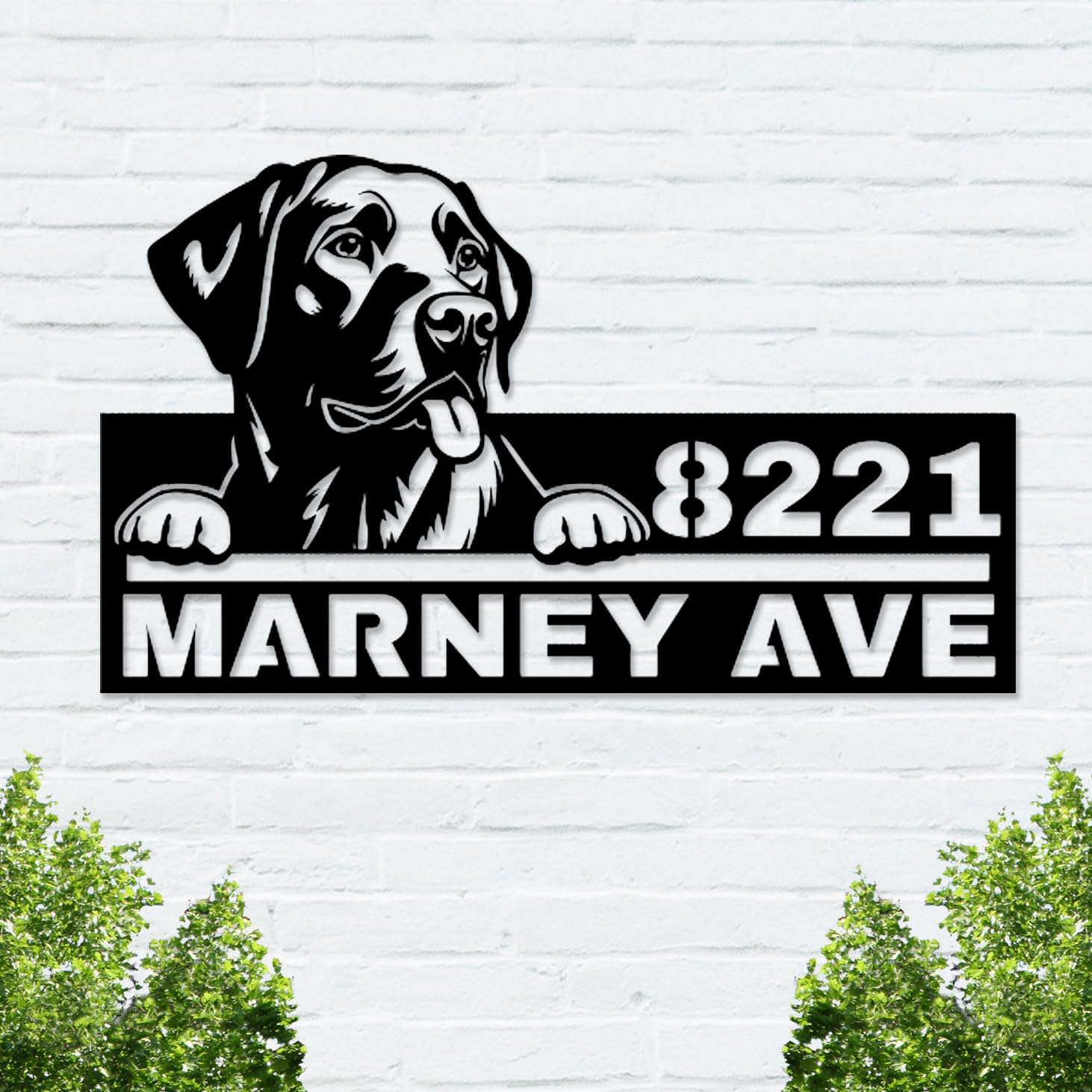 Amazon.com: Goodqueen Custom Labrador Retriever House Number Address ...
