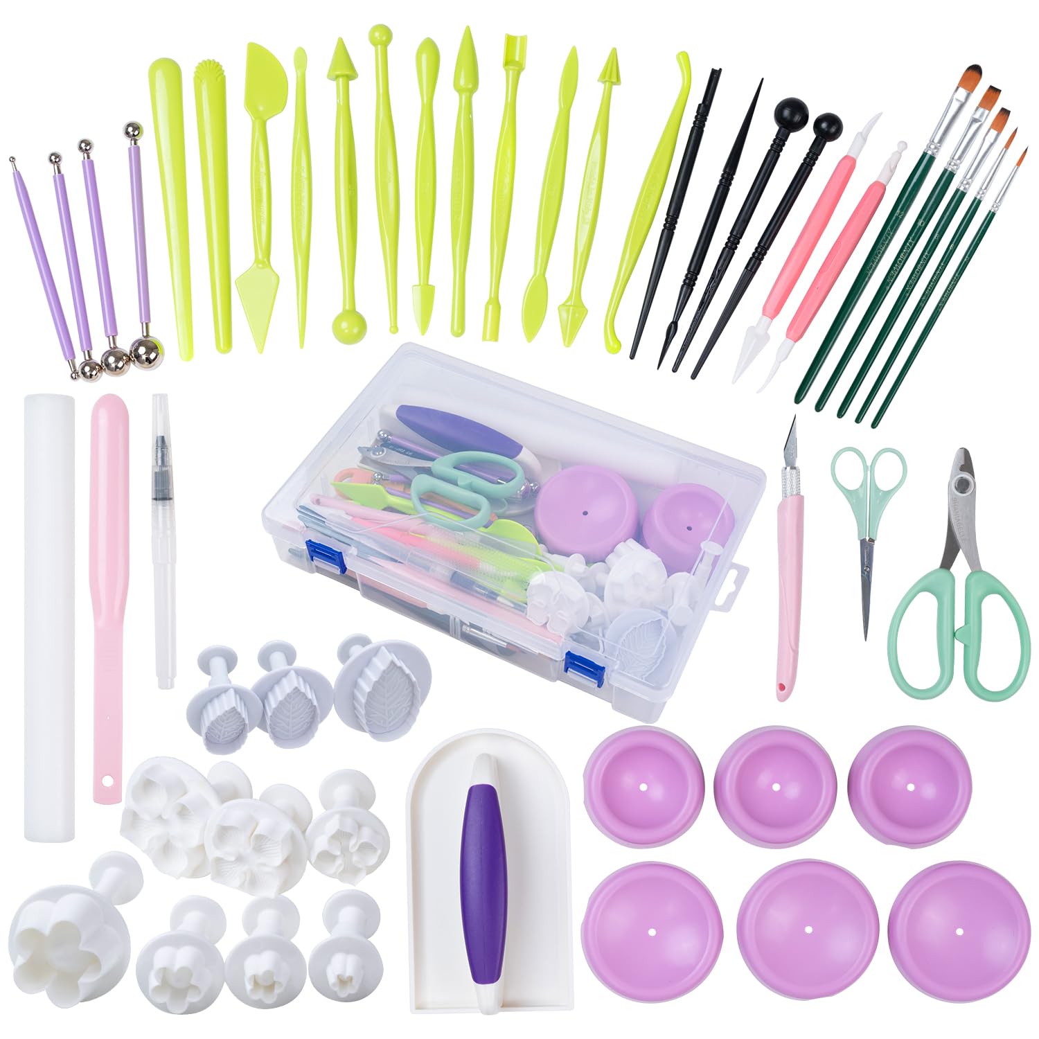 Amazon.com: KALAIEN 50 PCS Fondant Tools Set, Cake Fondant Decorating ...