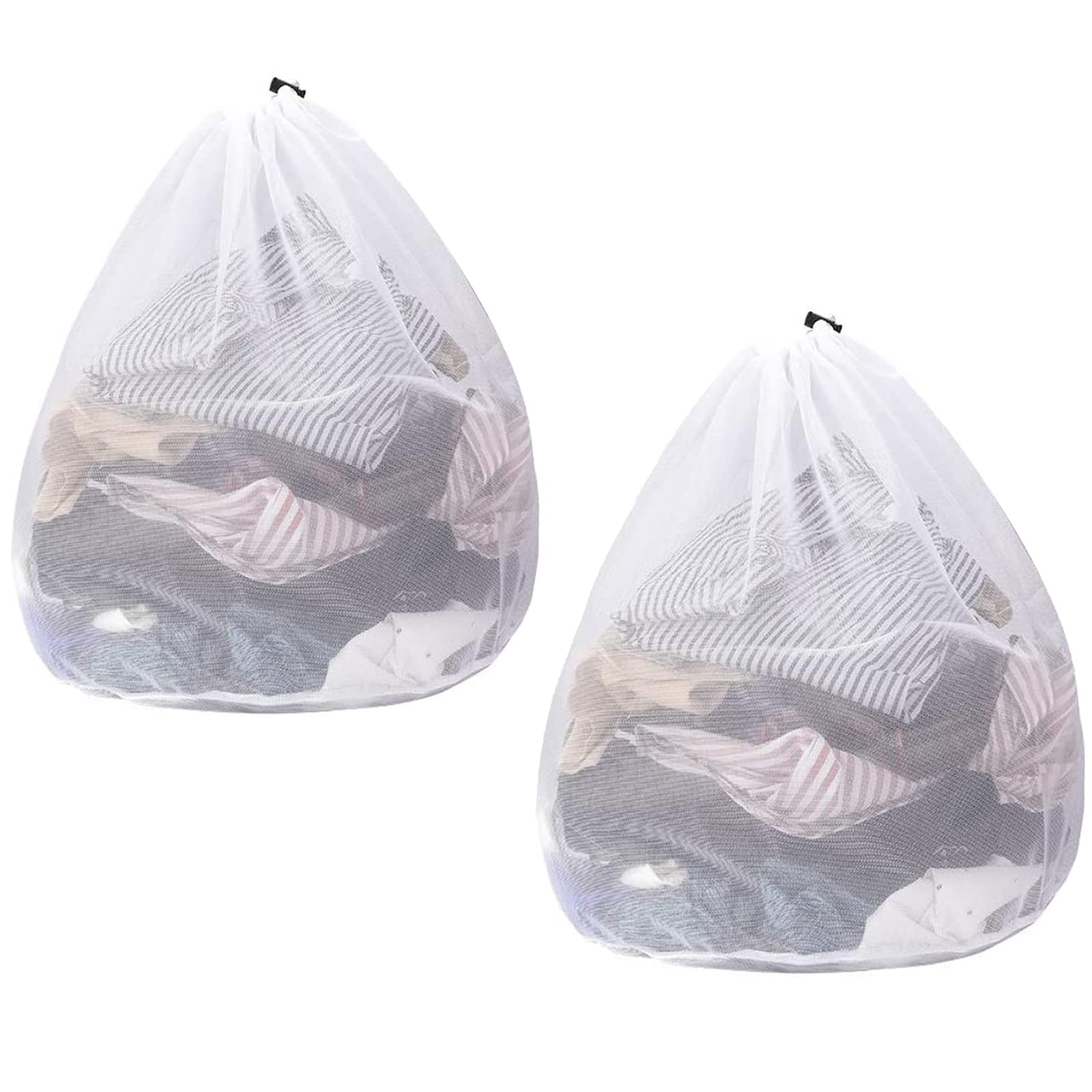 MEDILOE 2 Pcs Drawstring Laundry Bag, 60 x 90 cm Mesh Laundry Wash Bag ...