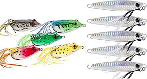 Amazon.com : Ultimate Fishing Bundle: Topwater Frog Lure Set & GoLuro Slow Pitch Jigs 40g ...