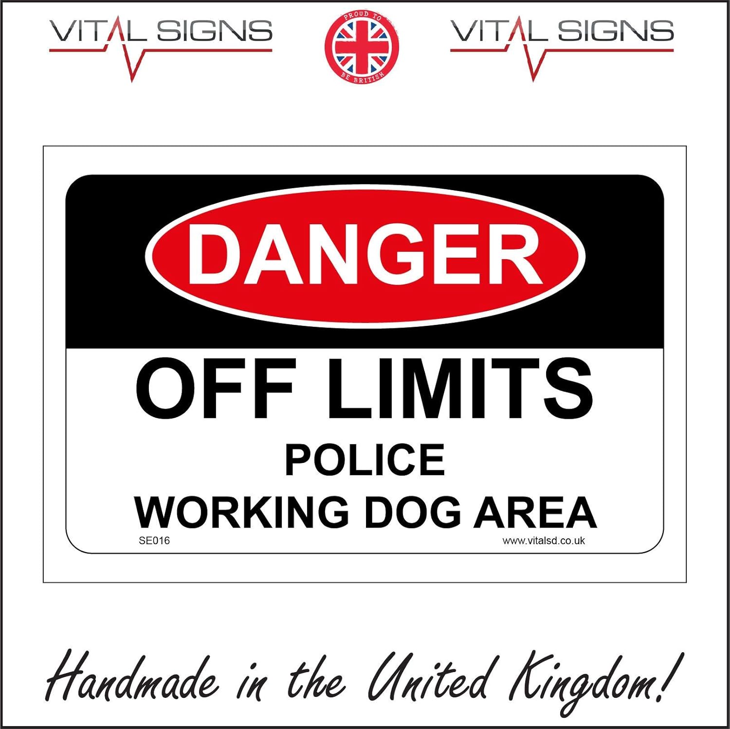 SE016 Danger Off Limits Police Working Dog Area SIGN defend danger ...
