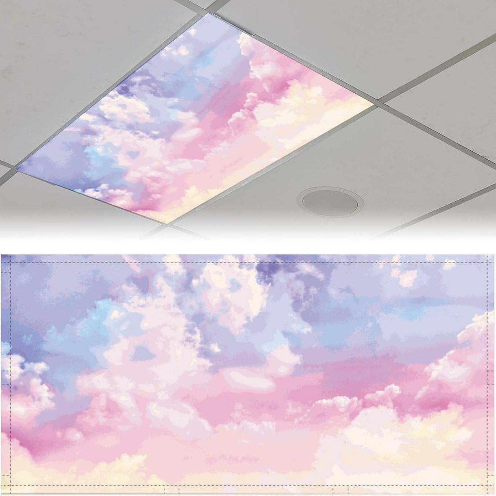 2PCS Fluorescent Light Covers for Classroom Ceiling Lights Magnetic ...