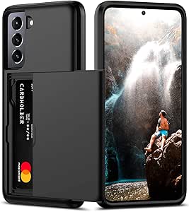 Amazon.com: Nvollnoe for Samsung S21 FE Case with Card Holder Dual Layer Heavy Duty Protective ...