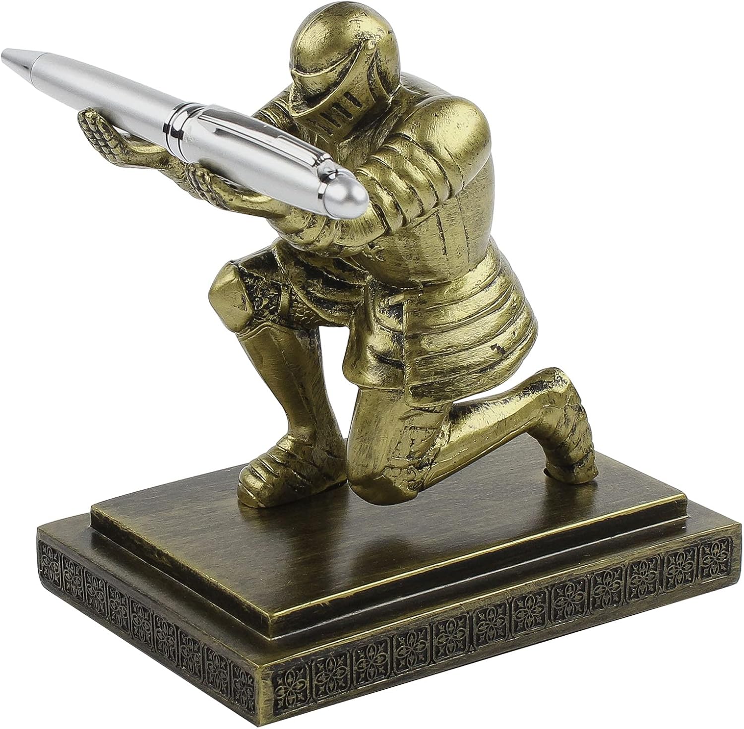 QOPAHI Executive Knights Pen Holder Cool Pen Stand with a Pen ...
