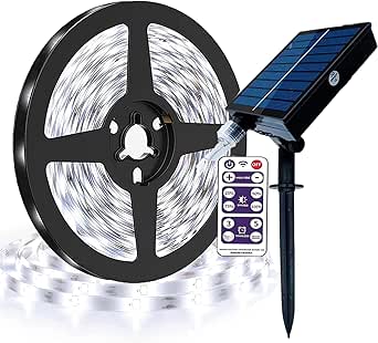 SUAVER Solar LED Strip Lights Outdoor, Waterproof Solar & USB Powered ...