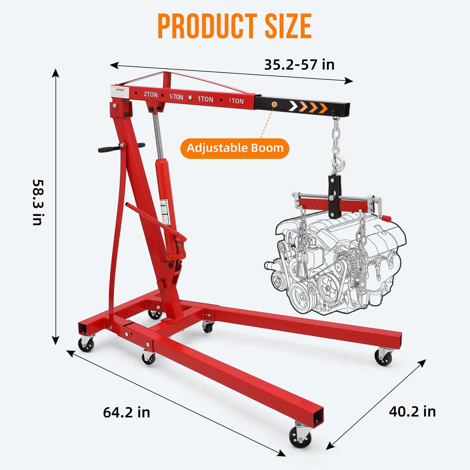Snapklik.com : GarveeTech 2 T Engine Hoist, Folding Cherry Picker ...