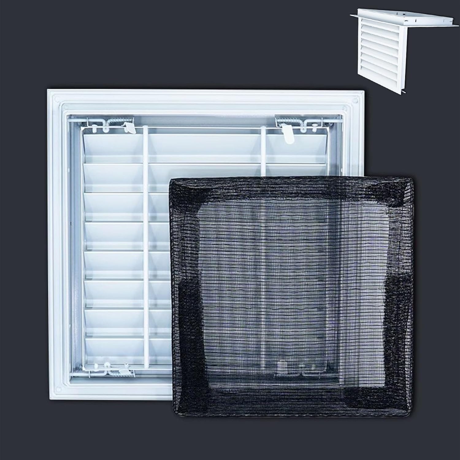 Louvered Vent Access Door with Detachable Mesh White Metal Grille for ...