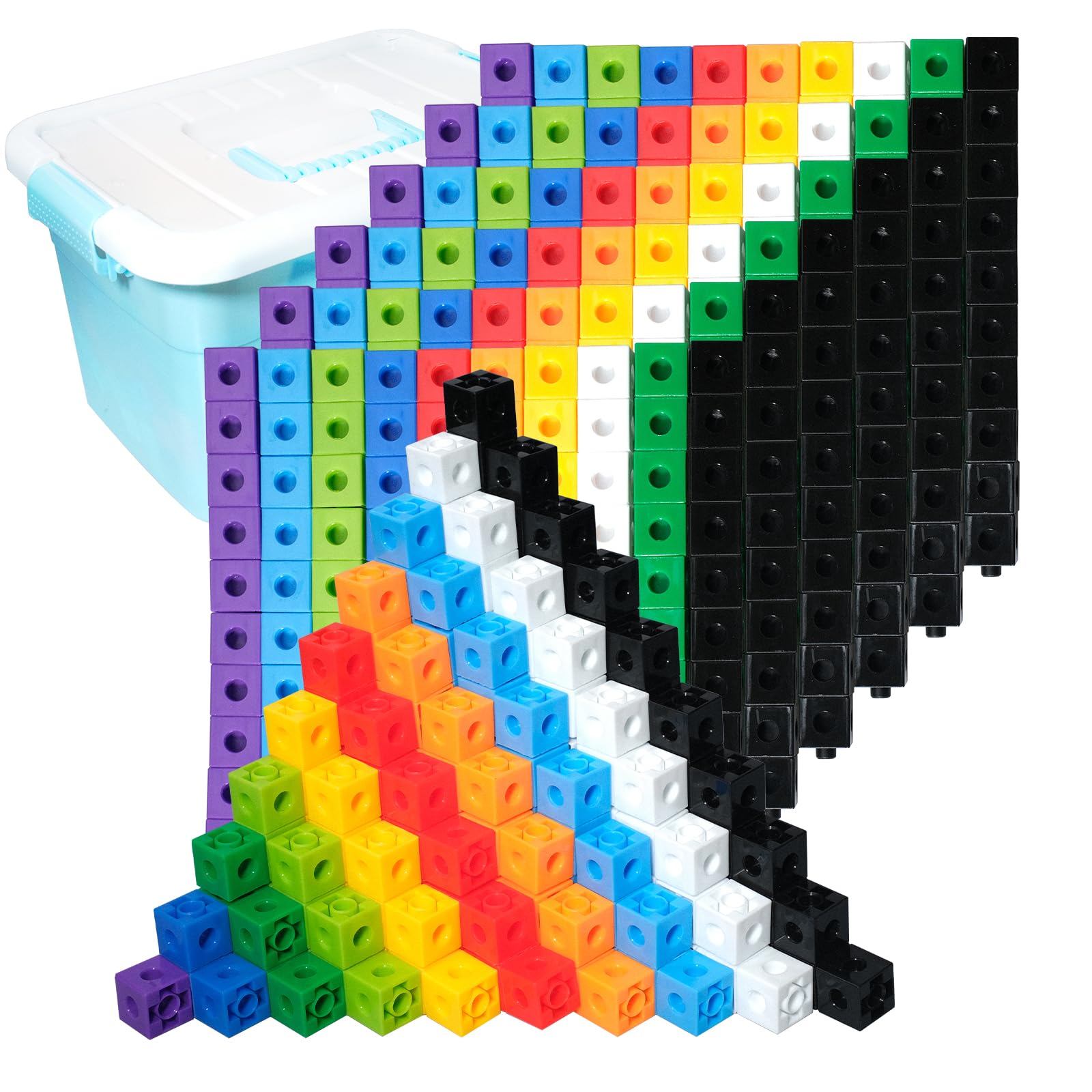 Amazon.com: 701 Pcs Math Learning Linking Cube with Storage Container ...