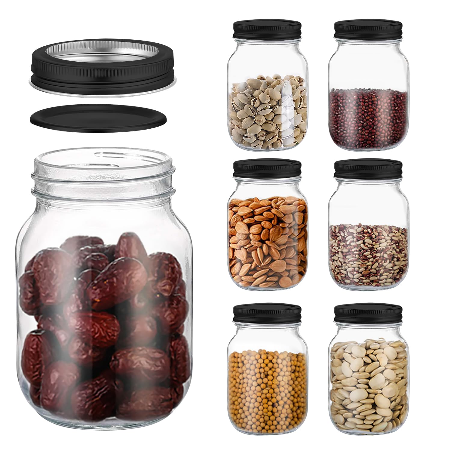 Snapklik.com : Novelinks 16 OZ Clear Plastic Mason Jars