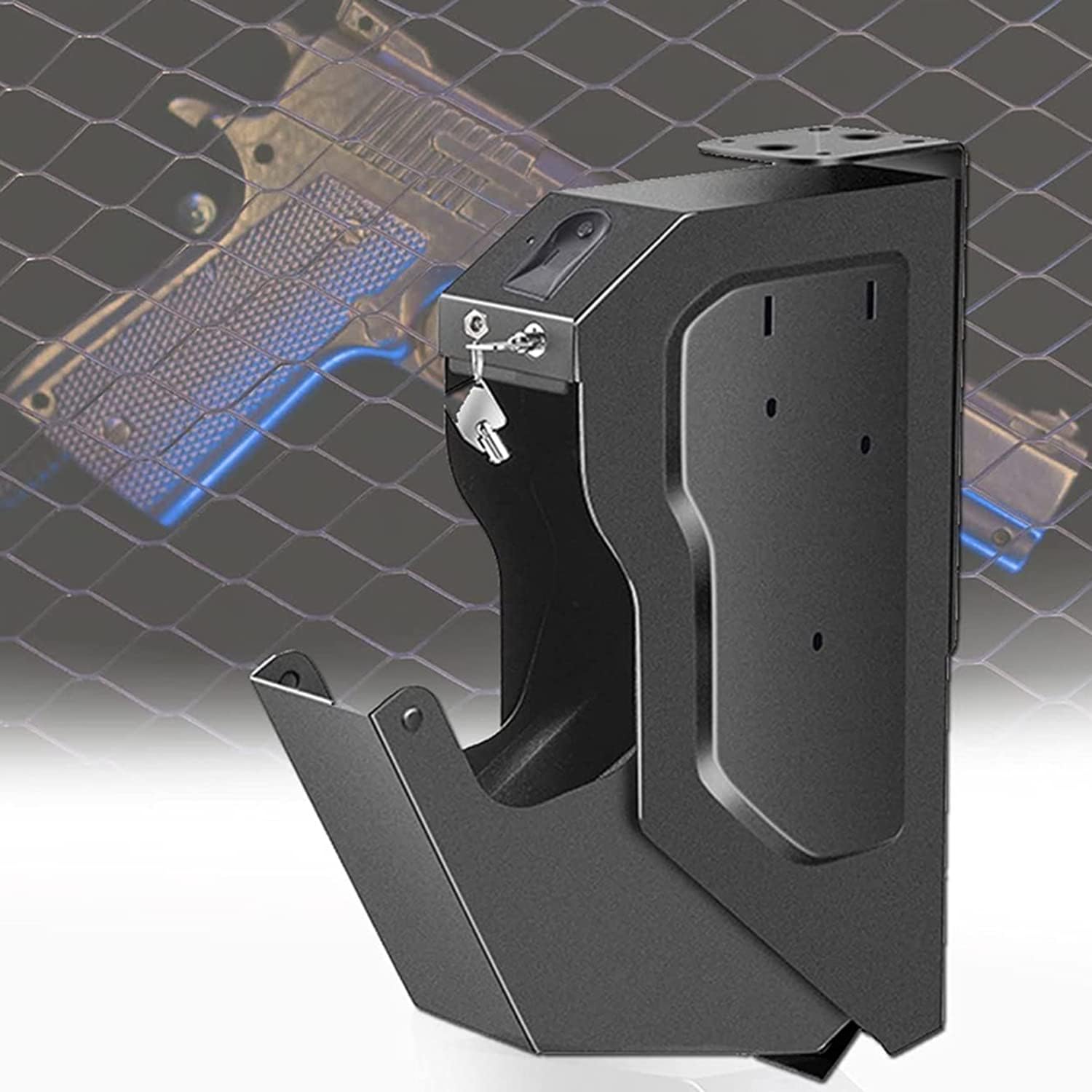 Fingerprint Pistol Safe, Wall-Mounted Handgun Cabinet, Steel Handgun ...