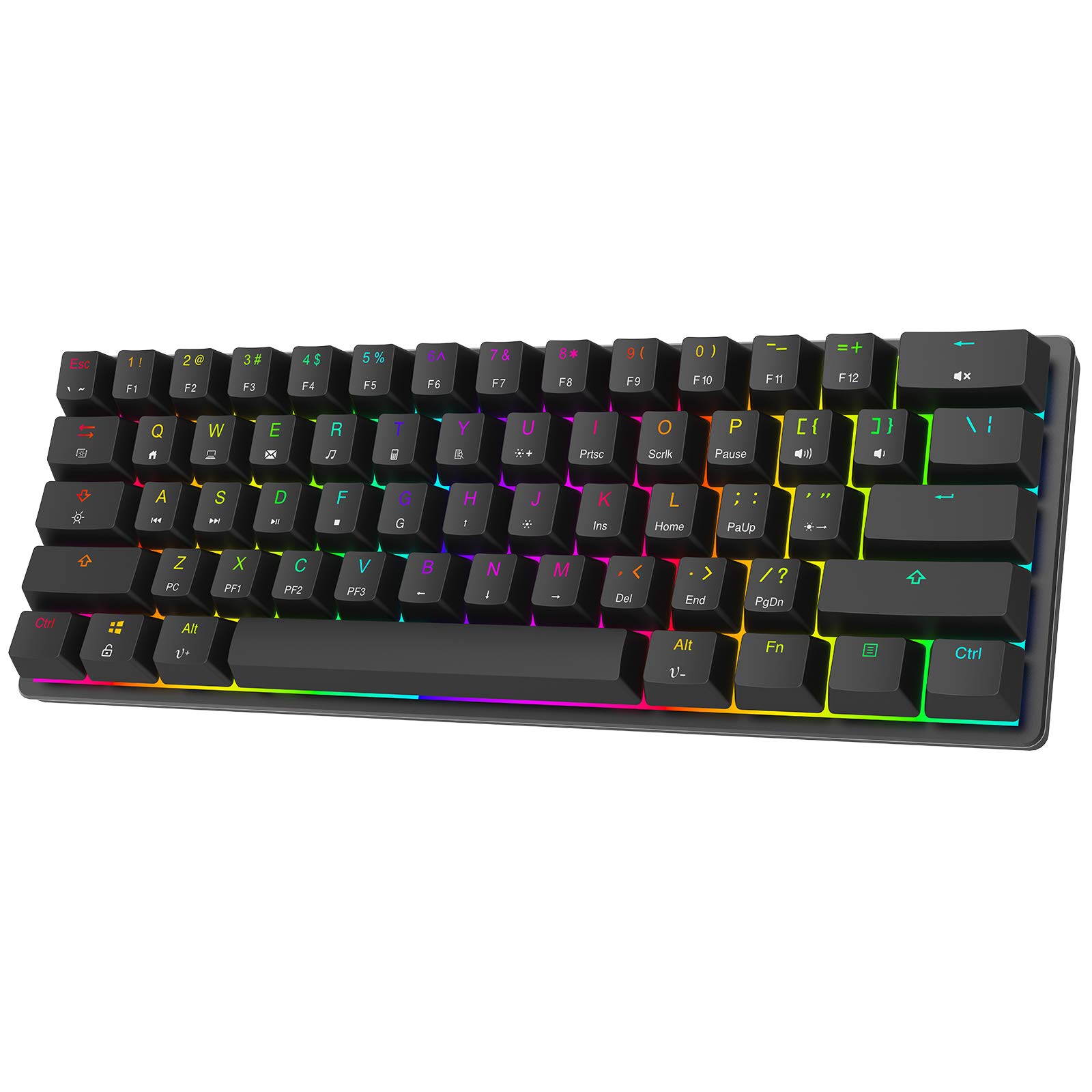 Buy Golanhome Mechanical Keyboard 61 Suspended Keys RGB Backlit 60% ...