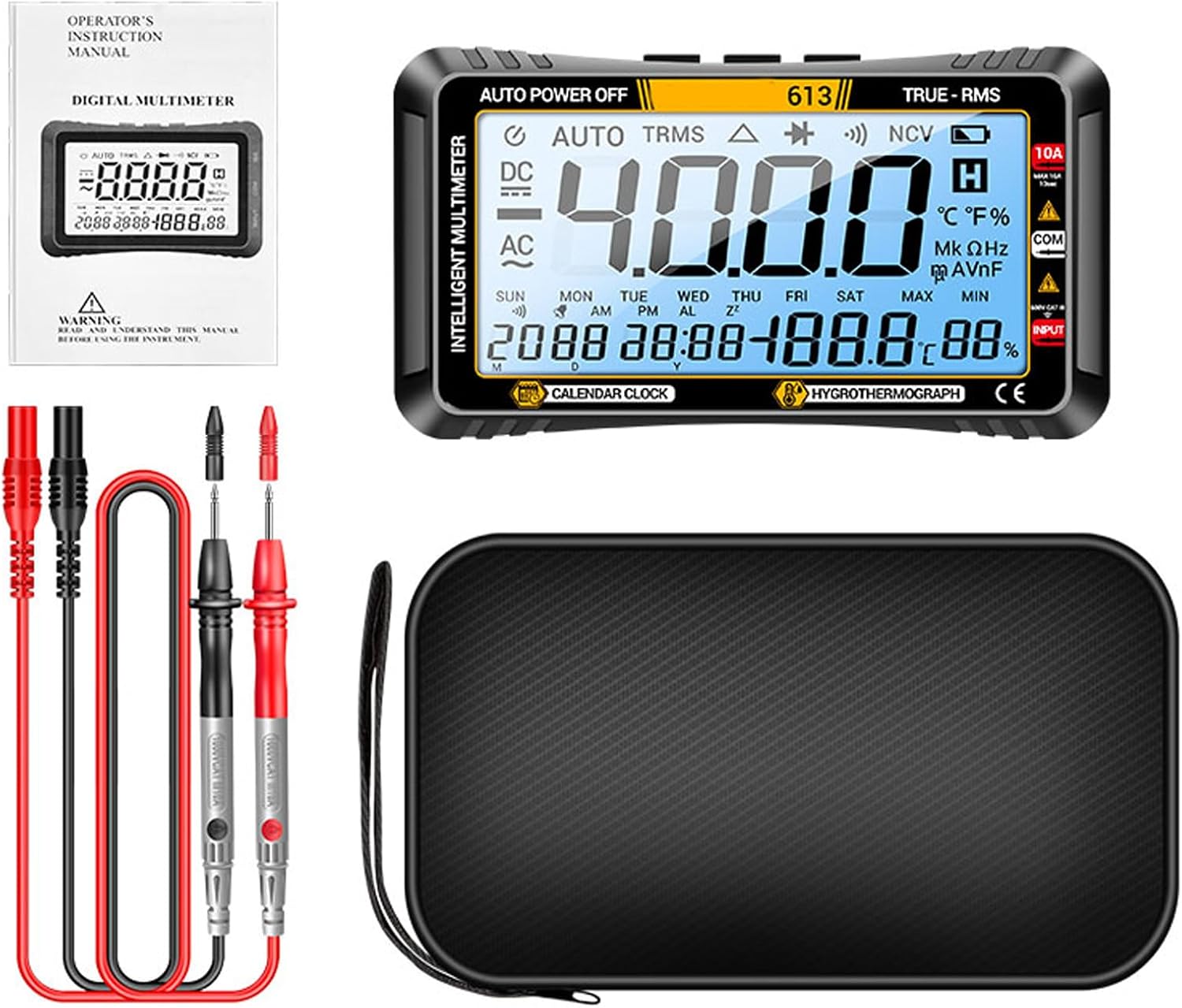 Current Tester 4000 Count Multimeter Multi Tester with Backlit ...