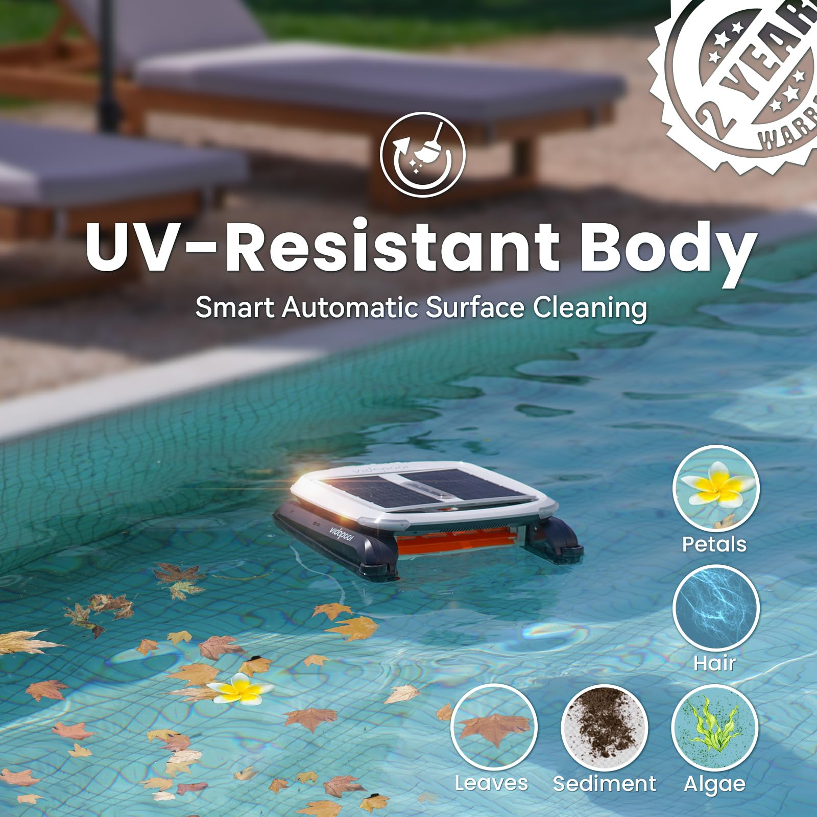 Snapklik.com : Vidapool Solar Powered Automatic Robotic Pool Skimmer ...