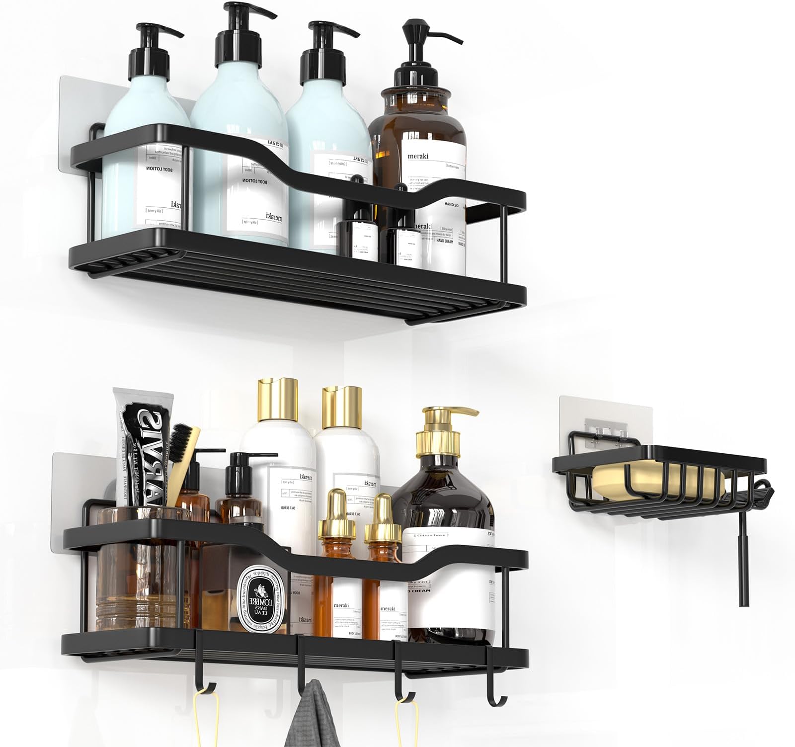 MOSUO Etagère Douche, Etagere Salle de Bain Angle 2 PCS, Etagere sans ...