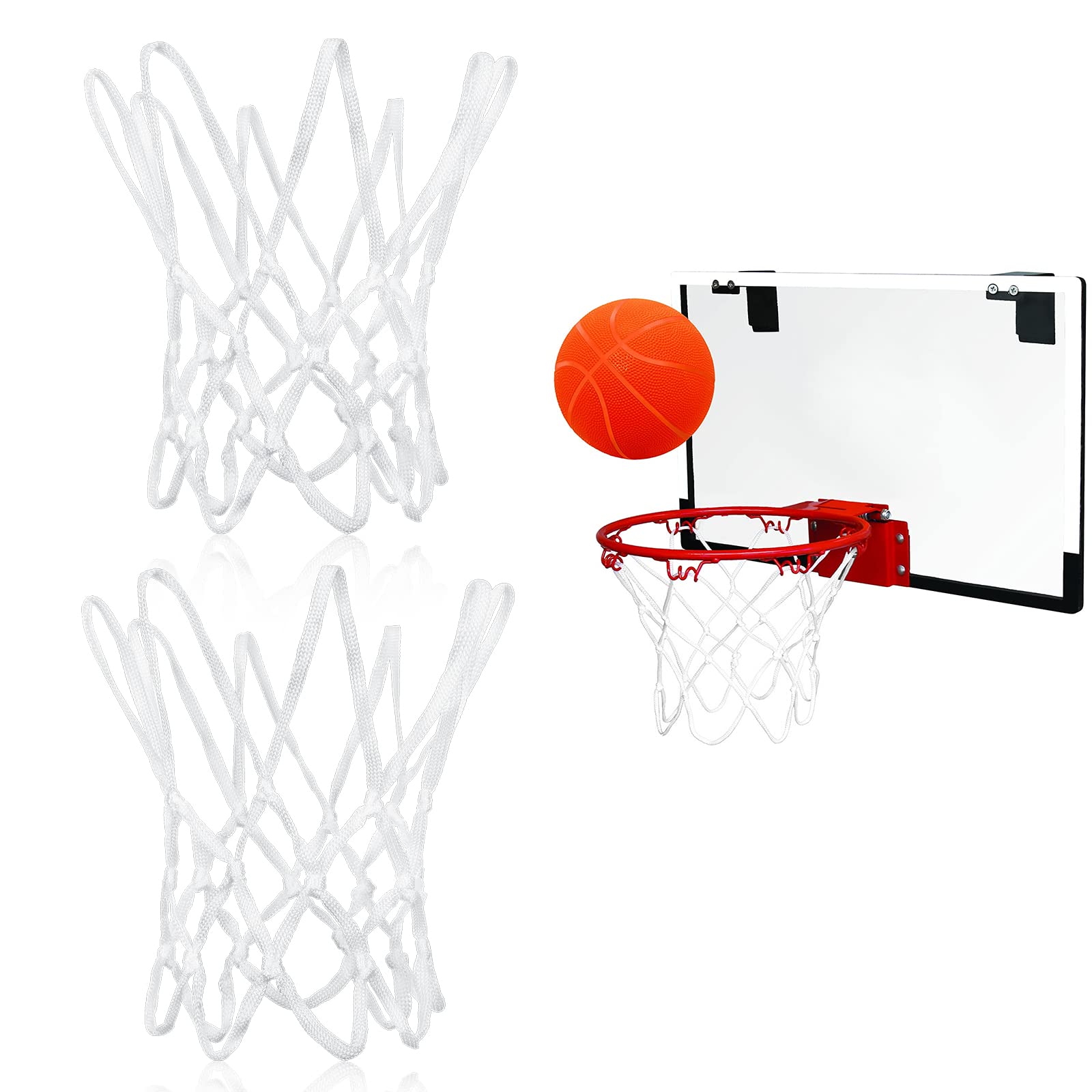 2 Packs Mini Basketball Net Replacement Nylon Basketball Net Sports ...