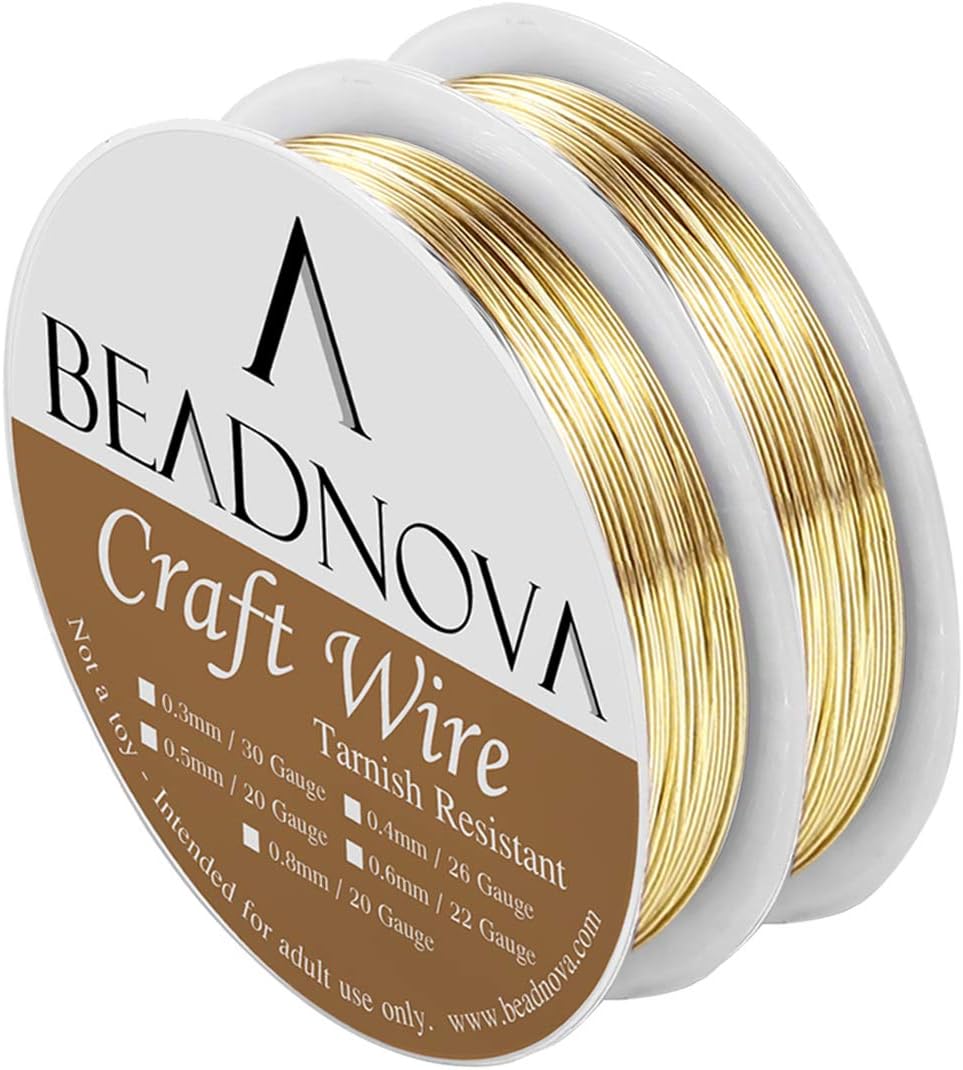 BEADNOVA Bare Copper Wire Tarnish Resistant Jewelry Making Wire (Gold ...