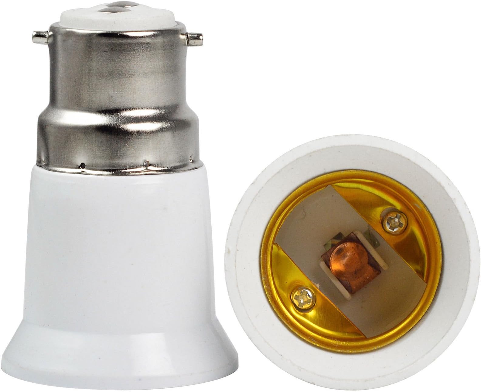 Kasstino Bayonet BC B22 to ES E27 Screw Light Bulb Adaptor Lamp Fitting ...