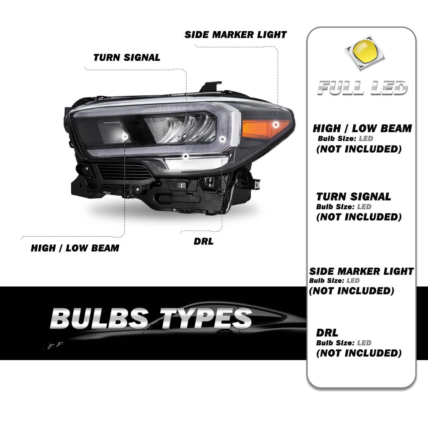 Snapklik.com : Headlight Assembly Fit For 2020-2023 Tacoma Headlamp OEM ...