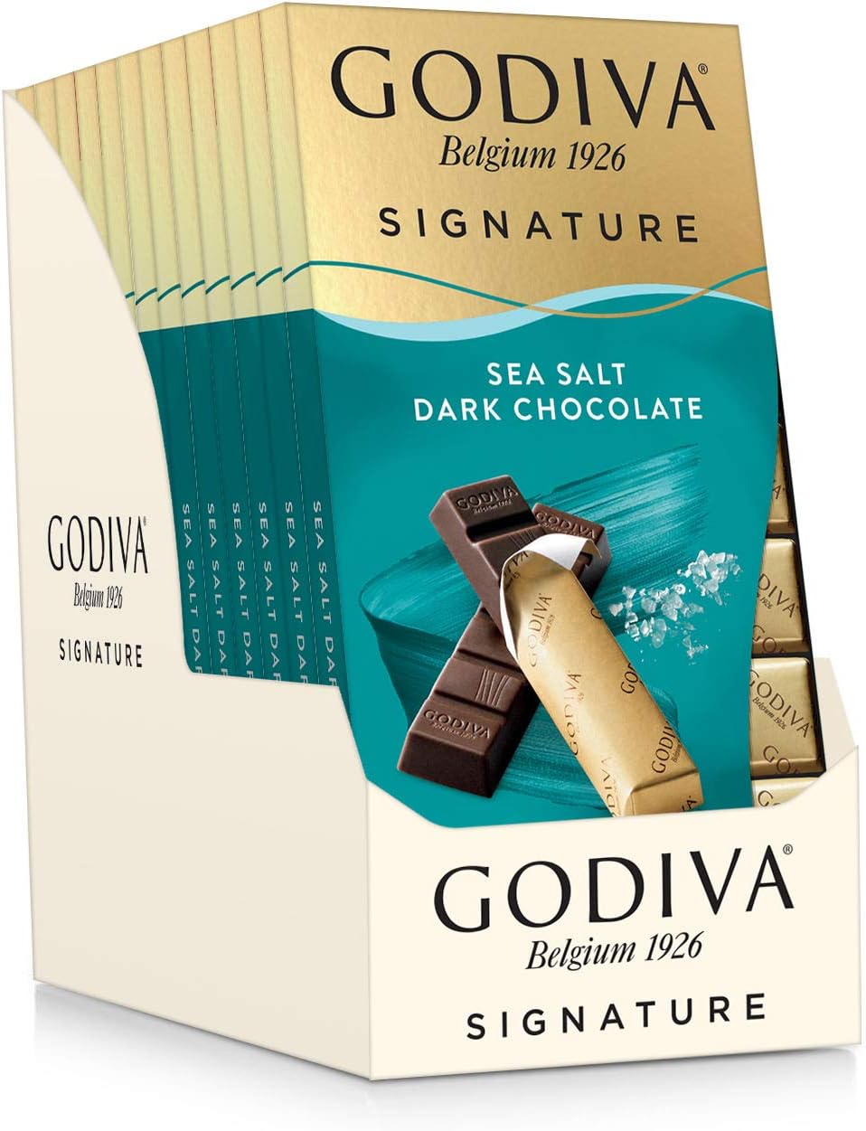 Amazon.com : Godiva Chocolatier Signature Mini Bars, Sea Salt Dark ...
