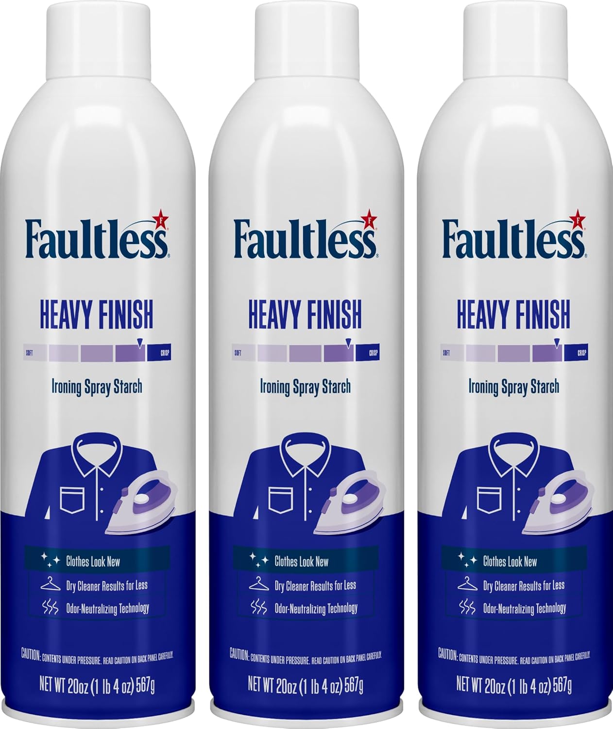 Faultless Heavy Spray Starch 20 oz Cans (3 Pack) : Amazon.ca: Health ...
