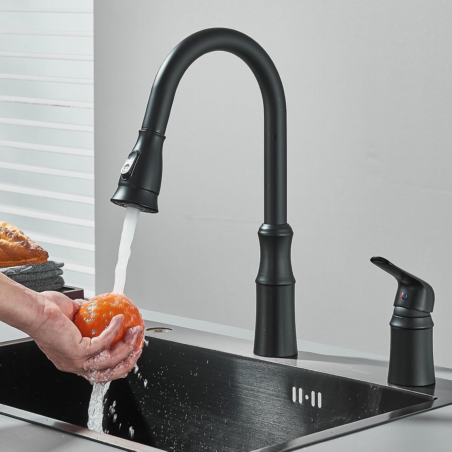 TINICO Kitchen Sink Faucet with Pull Down Sprayer, Single Handle 3 Hole ...