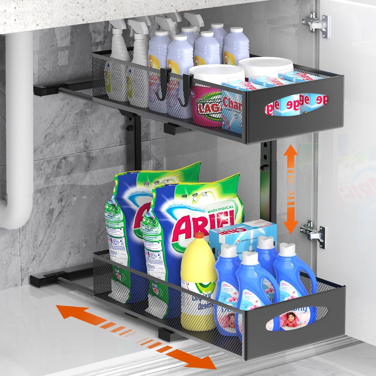 Amazon.com - Under Sink Organizer Storage for Families: Pull Out ...