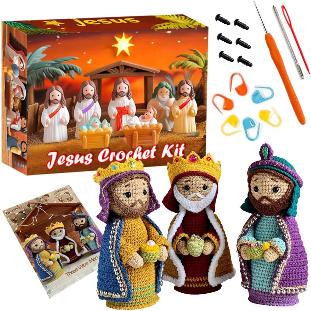 Amazon.com: Holydeck Christmas Crochet Kit for Beginners, Jesus Crochet ...