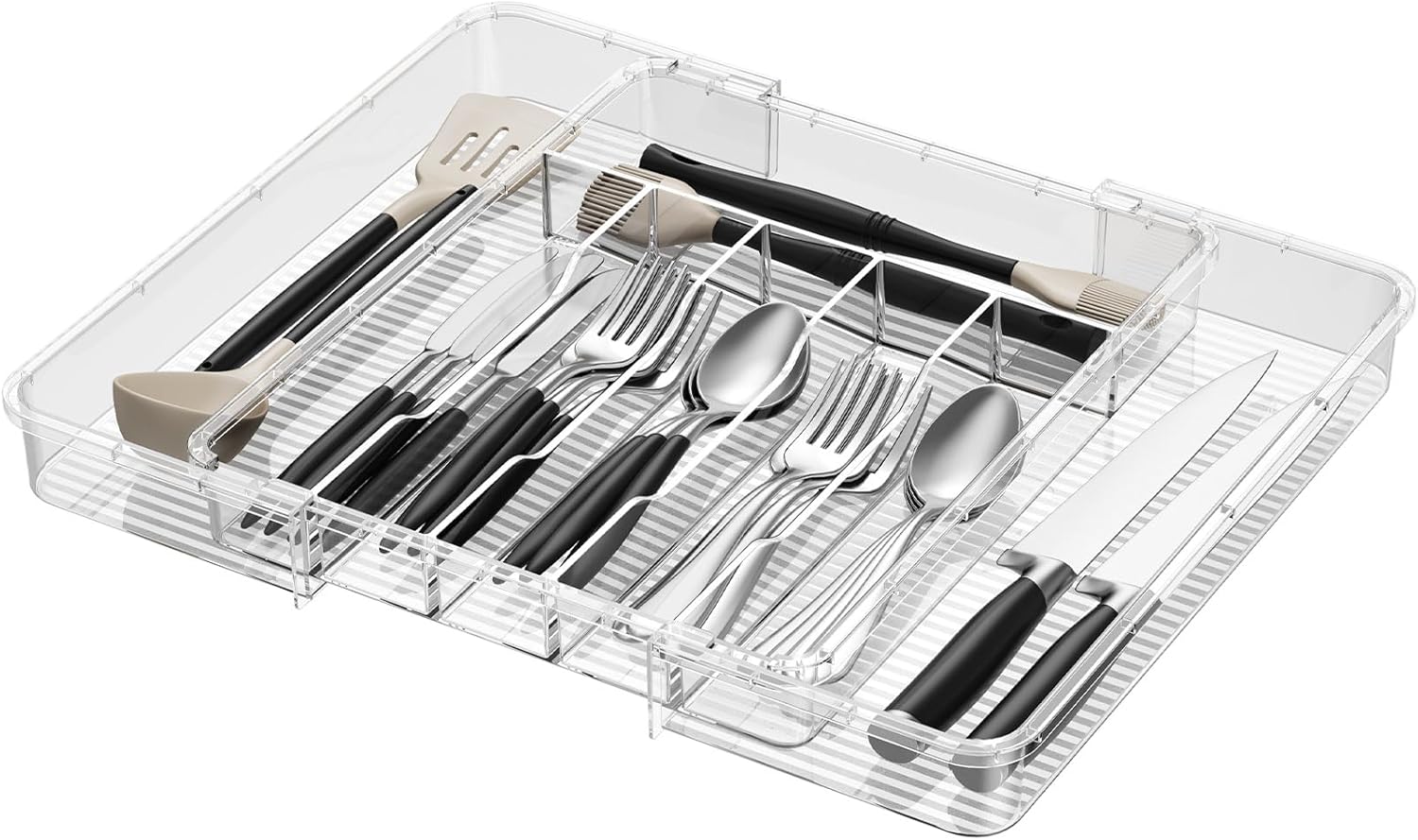 Lifewit Silverware Organizer for Kitchen Drawer, Clear Expandable ...