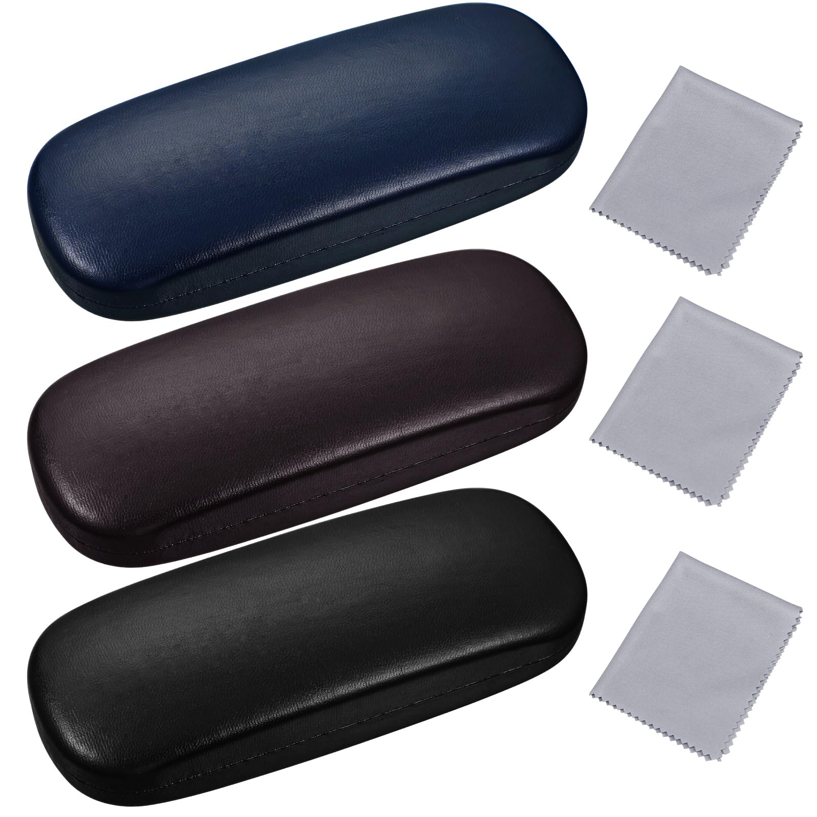 aurorayer Glasses Case Hard Shell Glasses Cases for Men, 3 Pcs PU ...