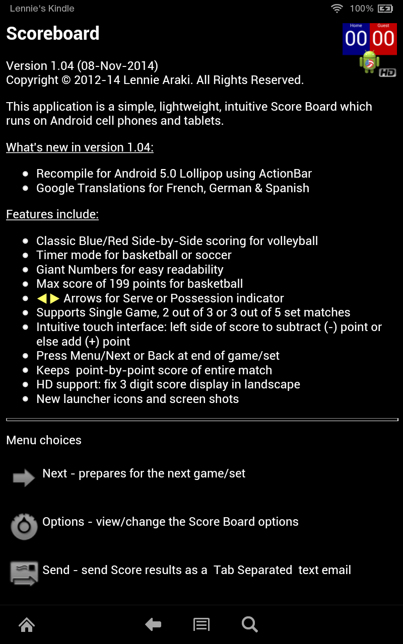 Scoreboard - App on Amazon Appstore