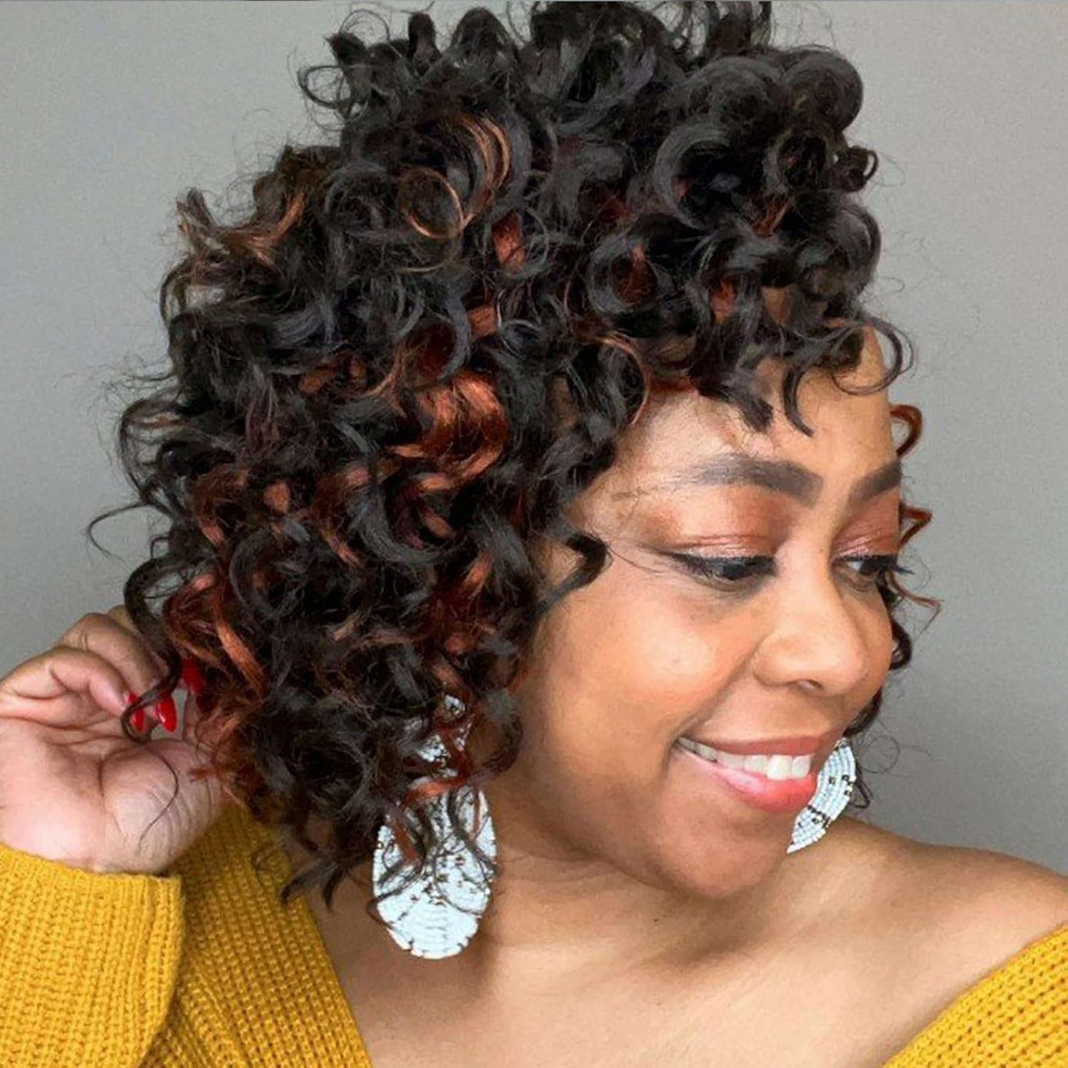 Amazon.com: ToyoTress GoGo Curl Crochet Hair - 14 Inch 8 Packs Black ...