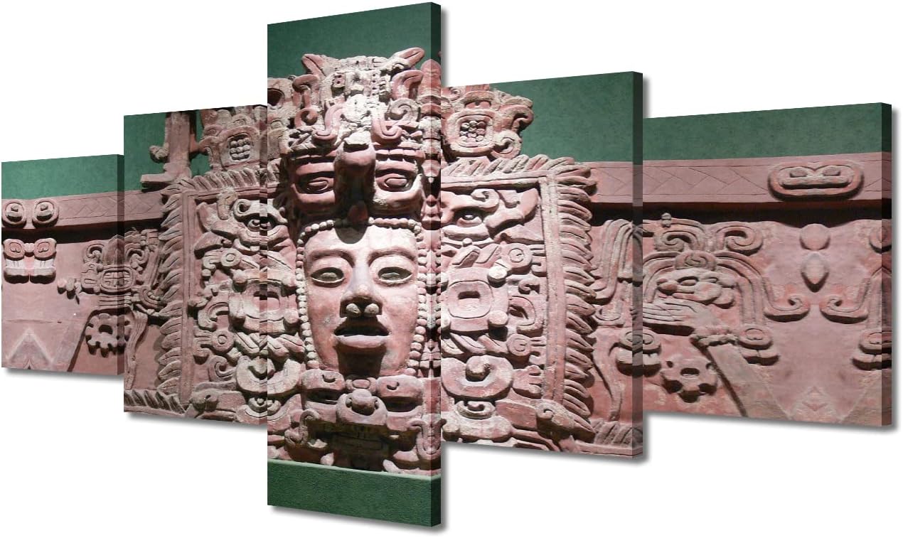 Amazon.com: Mexico Civilization Canvas Wall Art Mayan Sculpture Wall ...