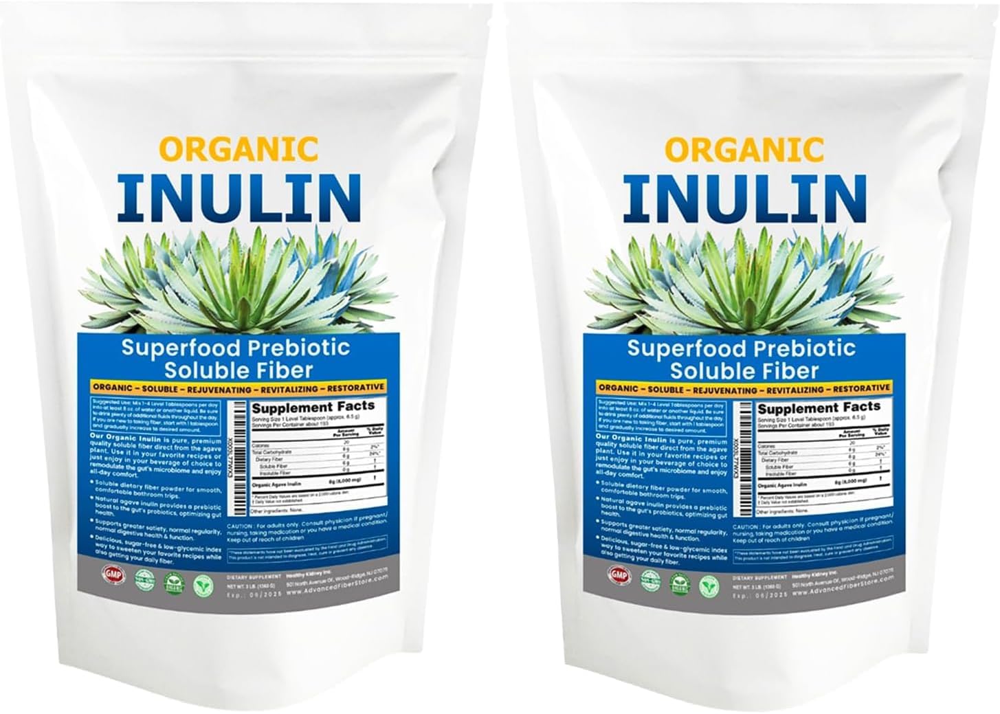 Amazon.com: Kidney Restore Organic Inulin 1 Lb. 2-Pack : Health & Household
