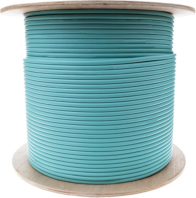 Amazon.com: 500ft Aqua Armored 12 Strand Fiber Optic Cable OM3 50/125 ...