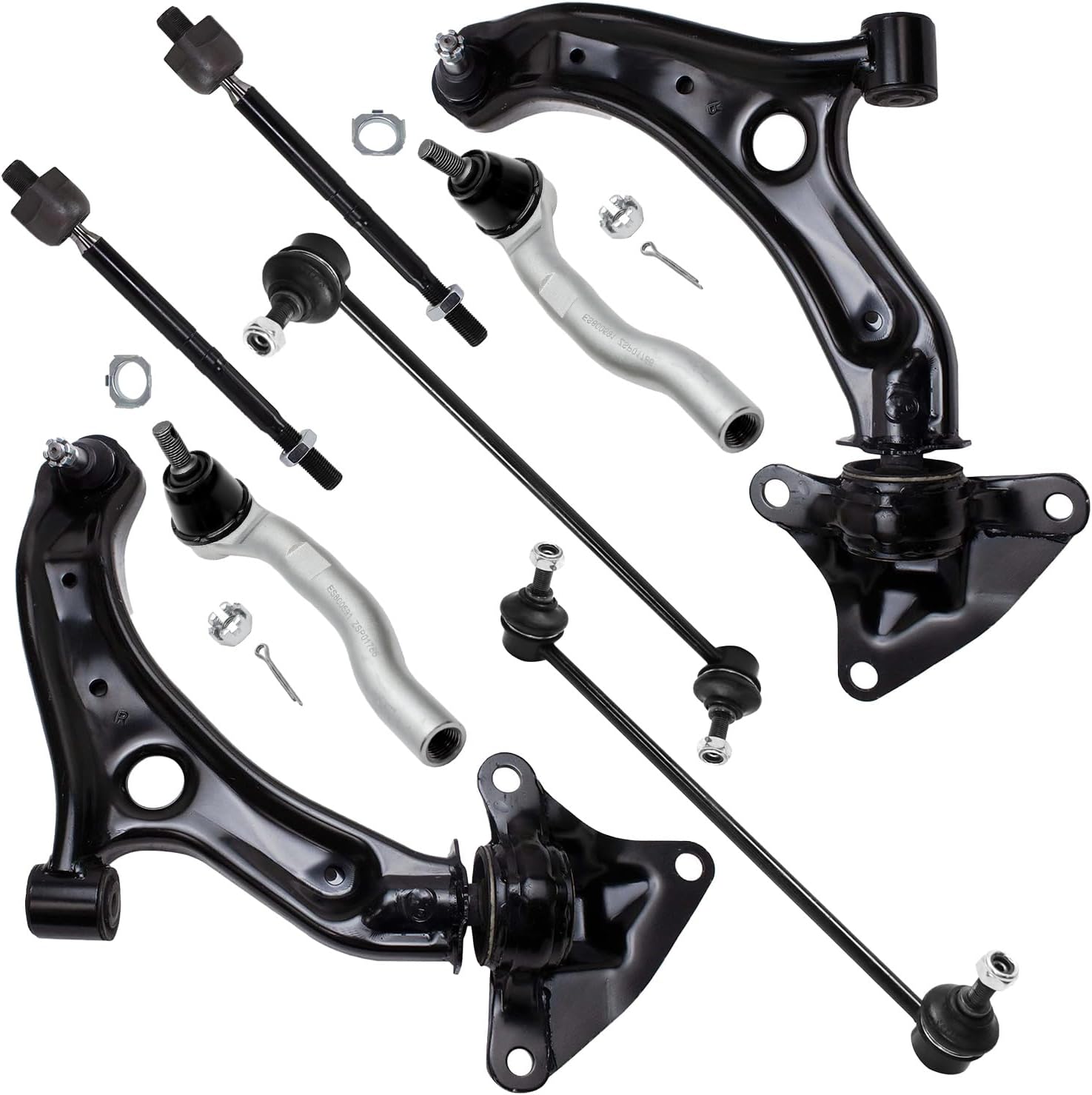Amazon.com: Detroit Axle - 8pc Front End Kit for 2009-2013 Honda Fit, 2 Lower Control Arms with ...
