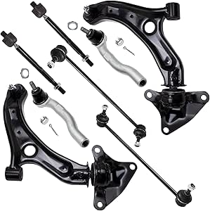 Amazon.com: Detroit Axle - 8pc Front End Kit for 2009-2013 Honda Fit, 2 Lower Control Arms with ...
