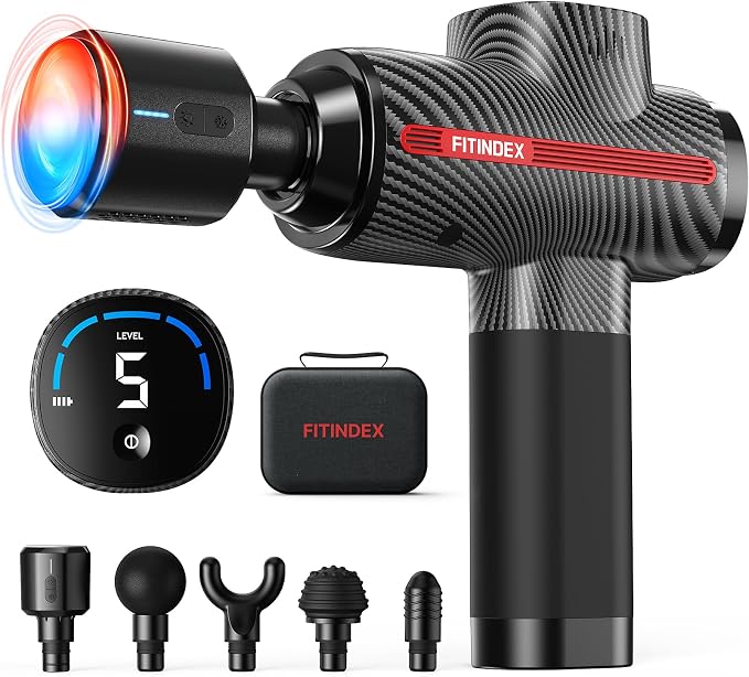 Massage Gun with Heat and Cold, FITINDEX Muscle Massage Gun Deep Tissue ...