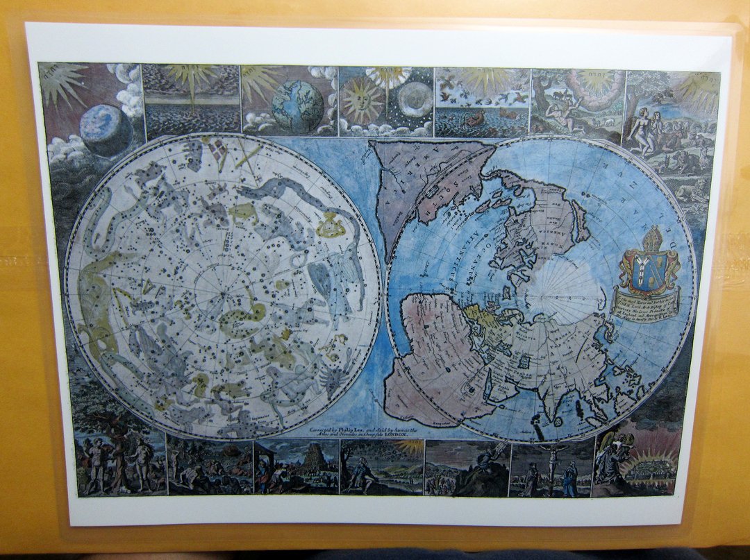 Laminated Azimuthal Equidistant Flat Earth North Polar Projection Map ...