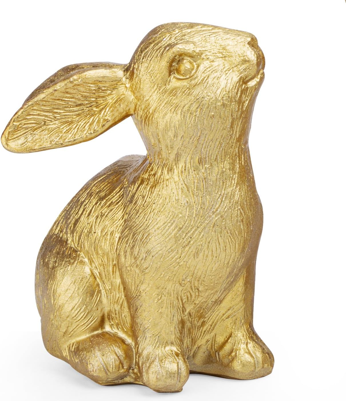 Amazon.com: AOMOONOA Resin Gold Bunny Decor Rabbit Figurines, Small ...