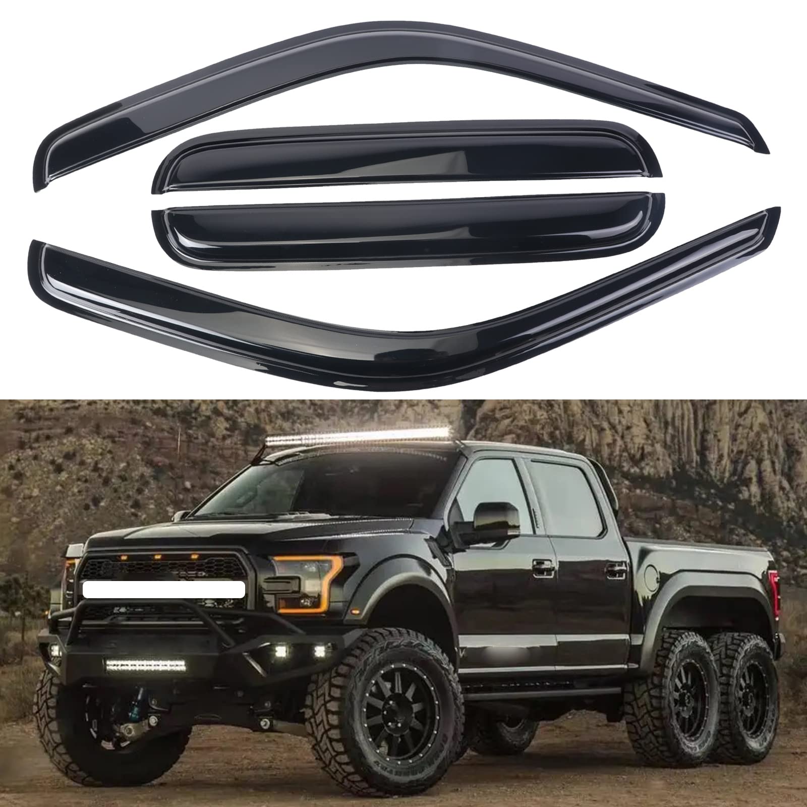Snapklik.com : Smoke Sun/Rain Guard Shade Window Deflector Window Visor ...