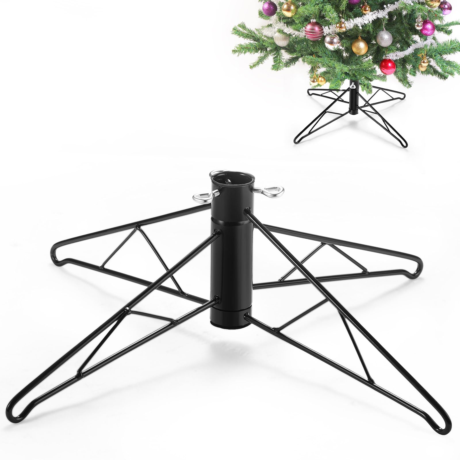 Amazon.com: Barydat Christmas Tree Stand for Artificial Tree Steel Bar ...