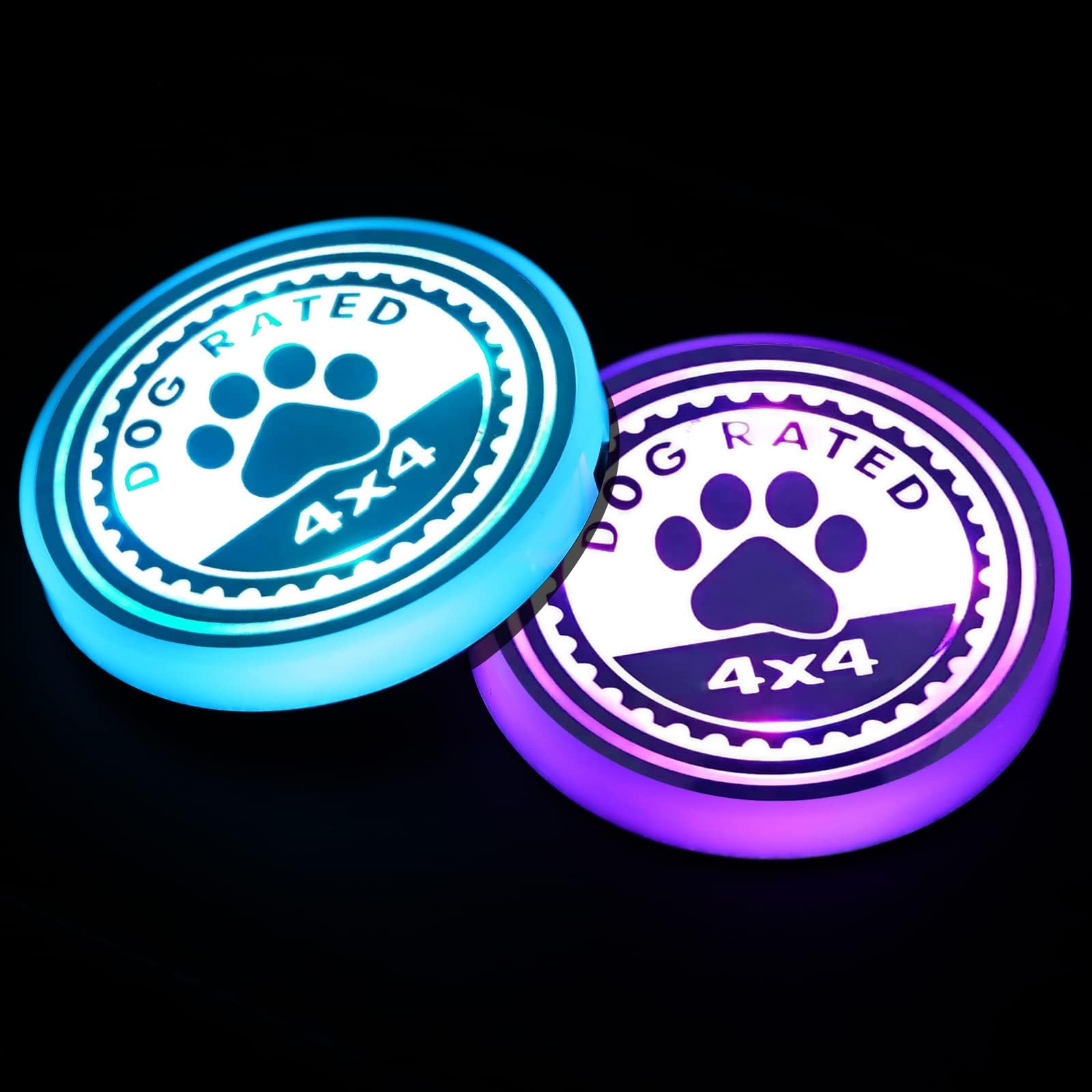 Amazon.com: LED Cup Holder Lights, 2pcs LED Car Coasters with 7 Colors ...