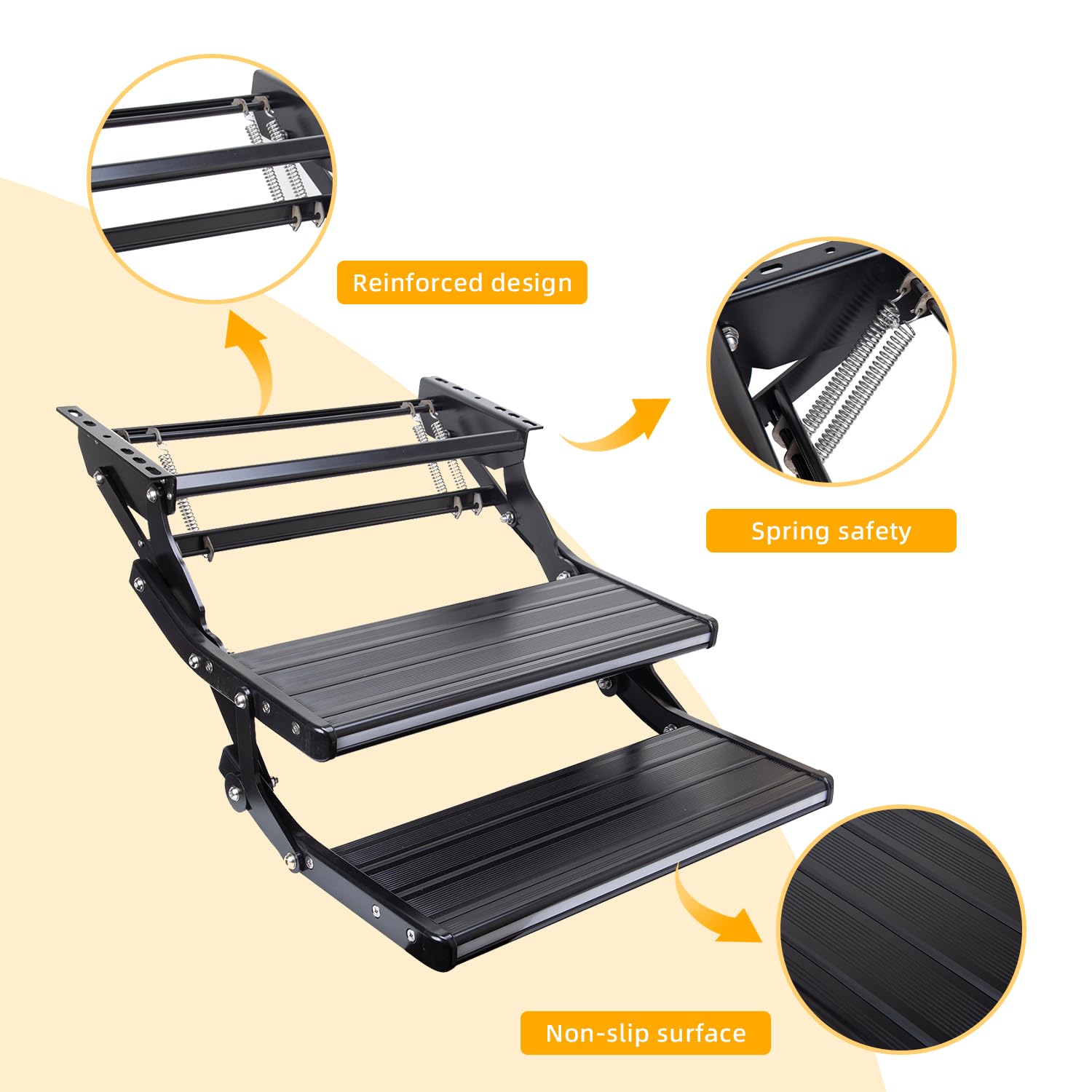 Snapklik.com : RV Camper Steps Compact One-Hand Expand Or Collapse ...