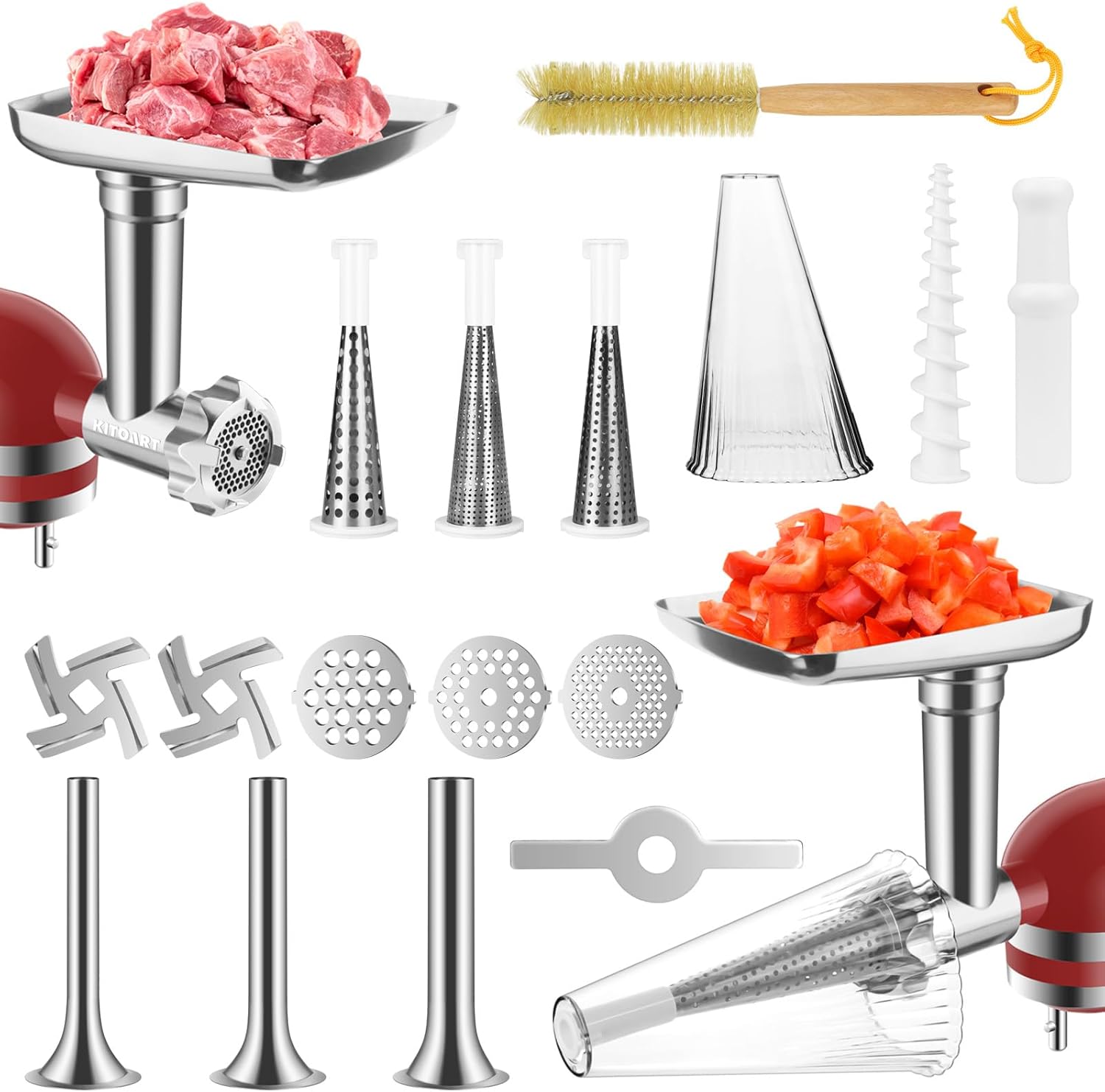 Fruit & Vegetable Strainer Attachment and Food Meat Grinder Attachment ...