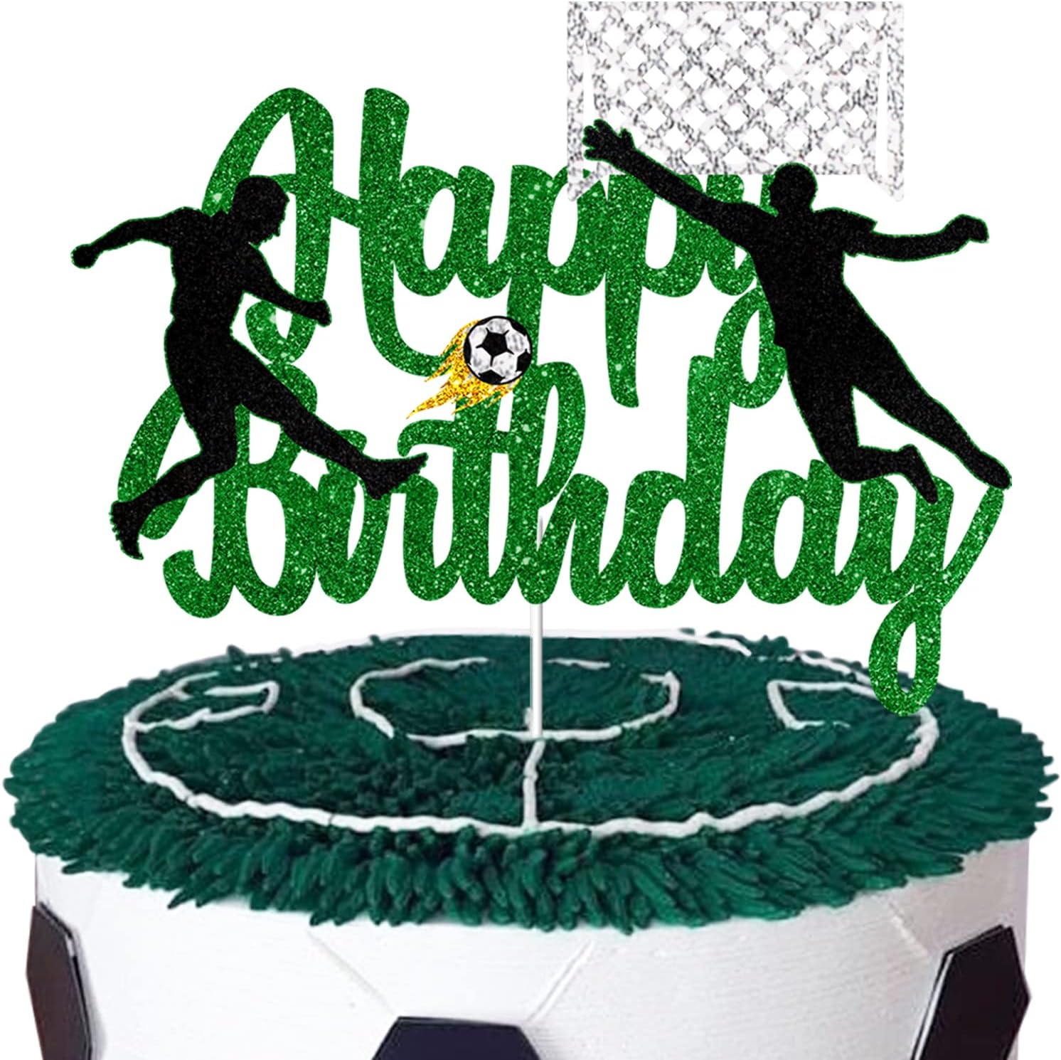 Amazon.com: Soccer Cake Topper - Happy Birthday Cake Toppers - Soccer ...