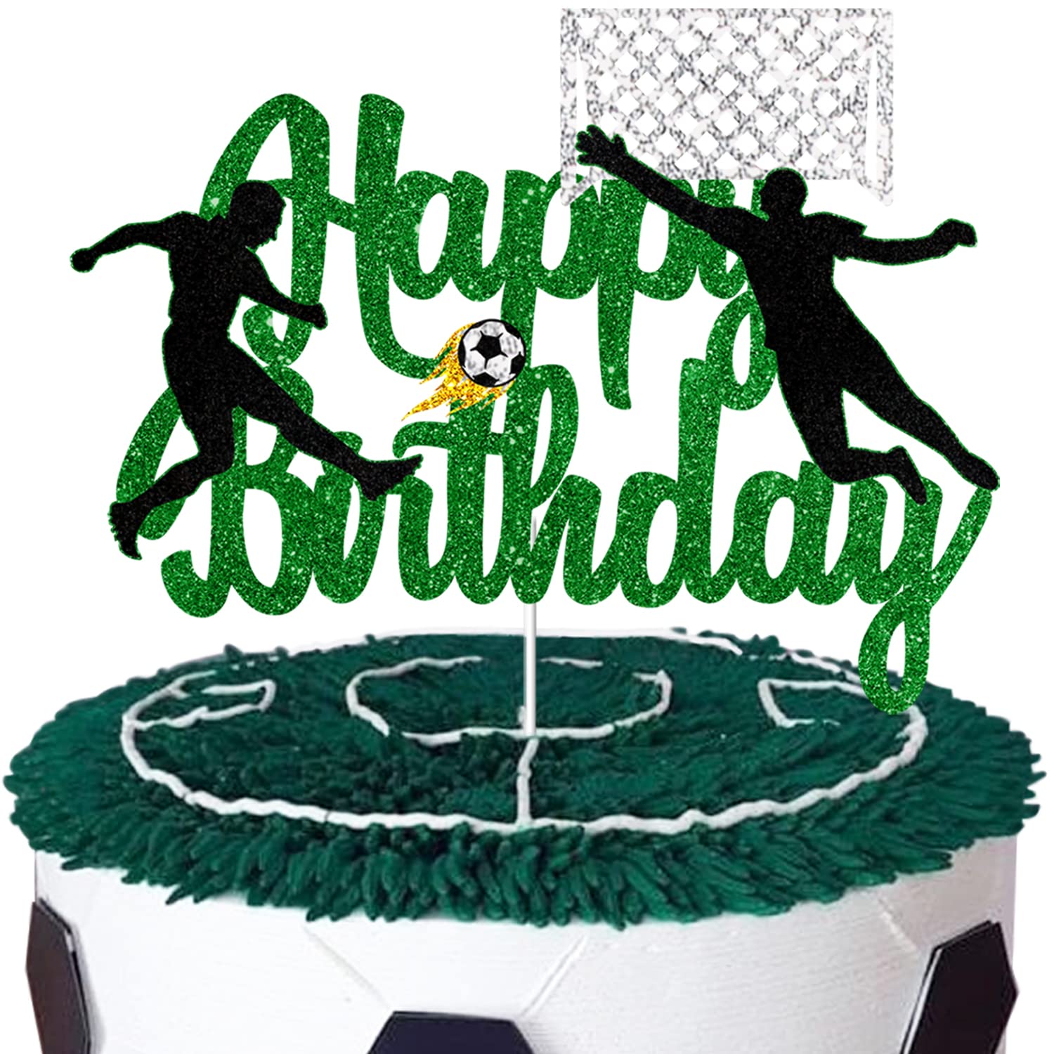 Amazon.com: Soccer Cake Topper - Happy Birthday Cake Toppers - Soccer ...
