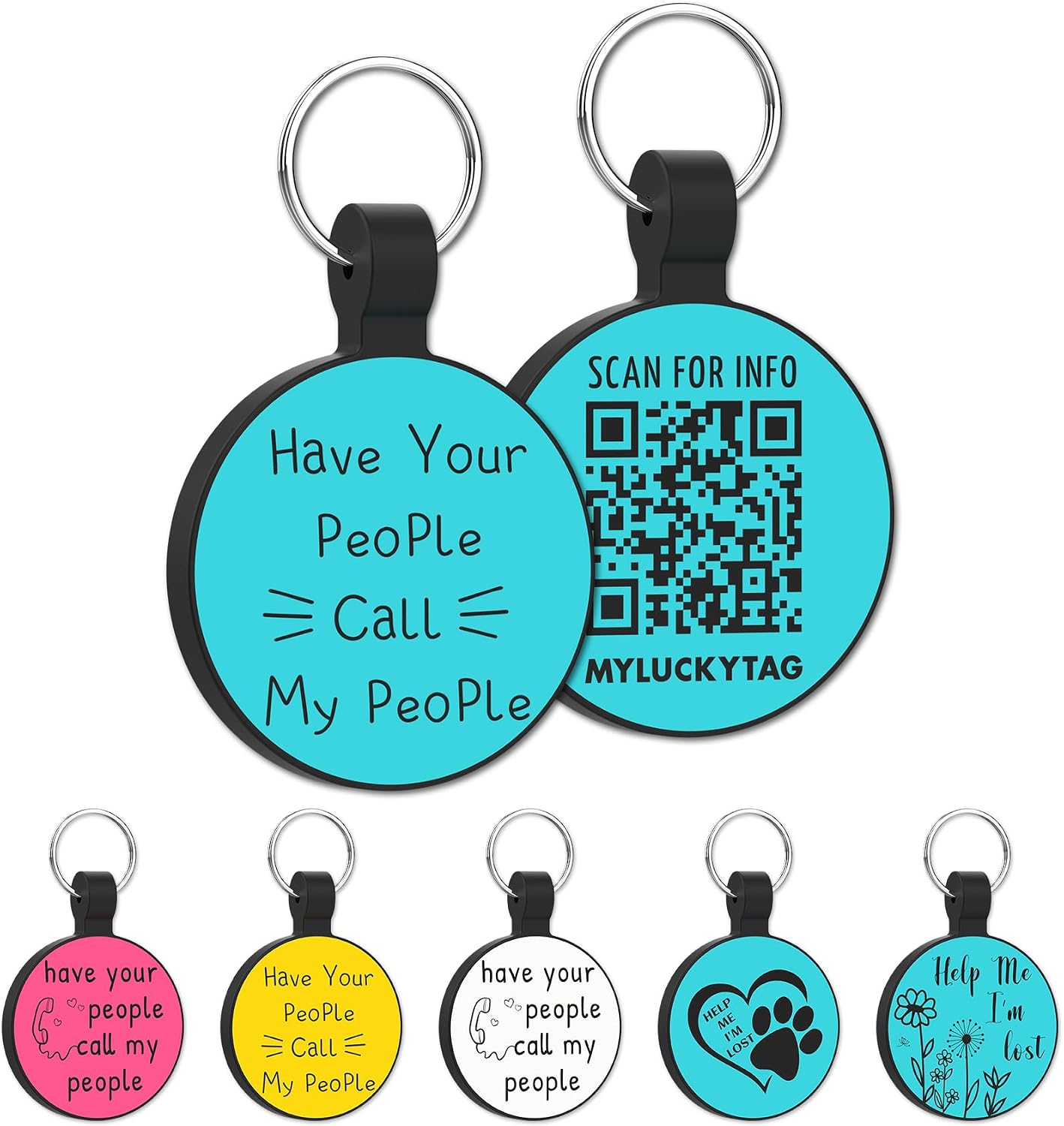 Myluctag QR Code Dog Cat Silicone Digital ID Tag, Online Pet Profile ...