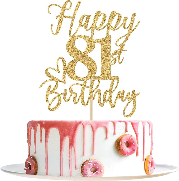 Amazon.com: Happy 81st Birthday Cake Topper, Birthday Decorations for ...